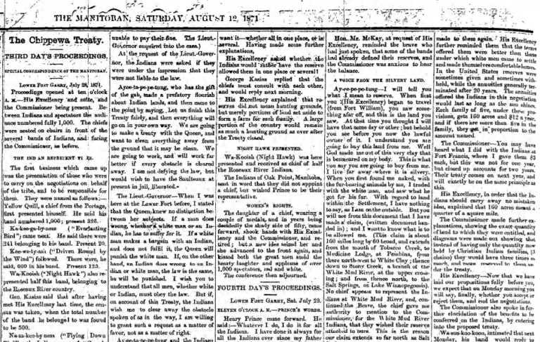 The Sesquicentennial of Treaty 1 – Active History